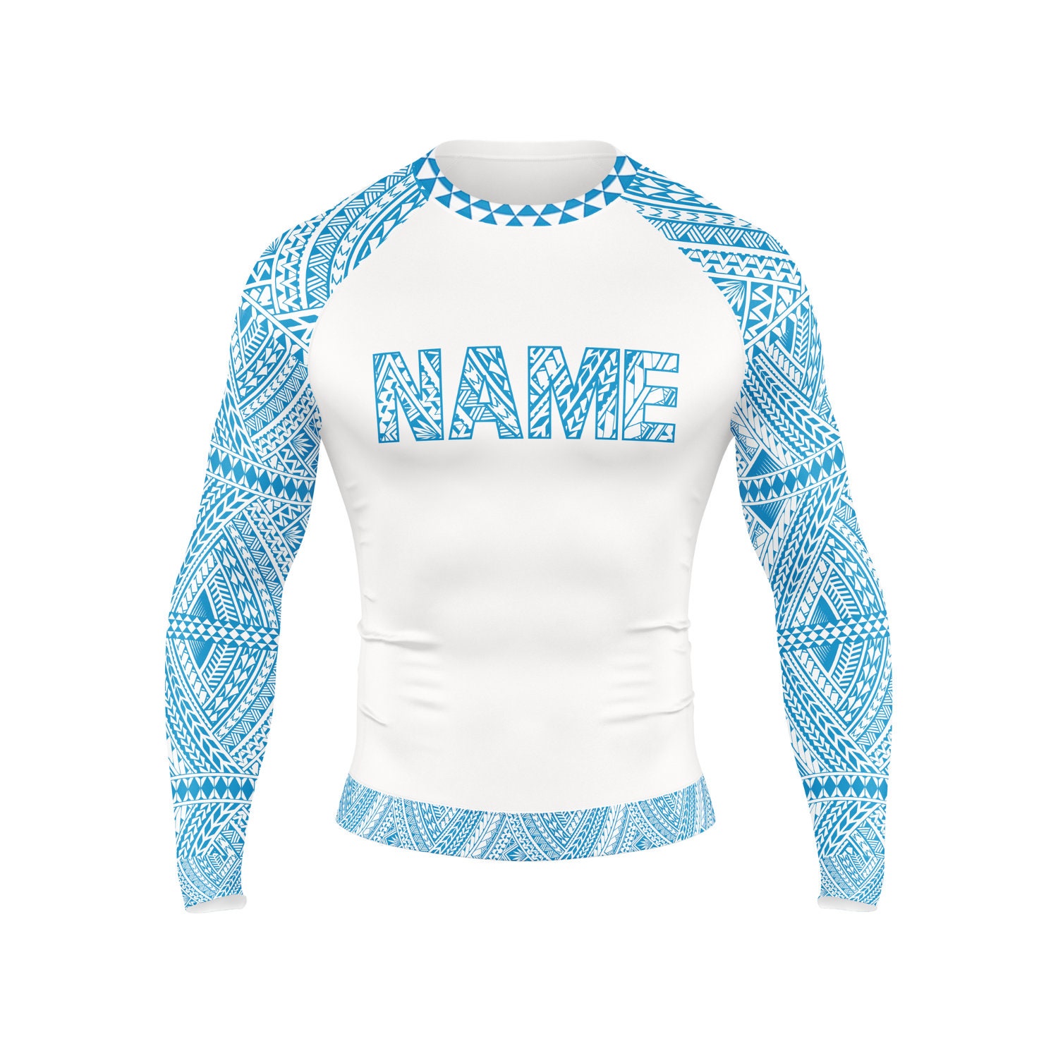 Customized Polynesian Men Rash Guard With Custom Name Polynesian Design ...