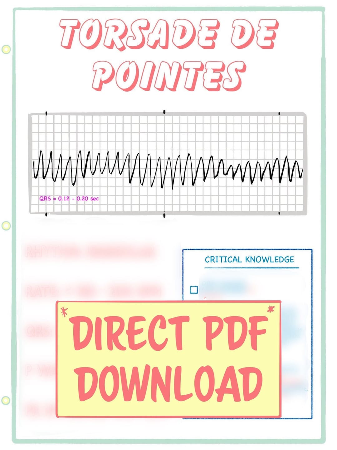 Torsade De Pointes Pocket Guide: PDF Version - Etsy