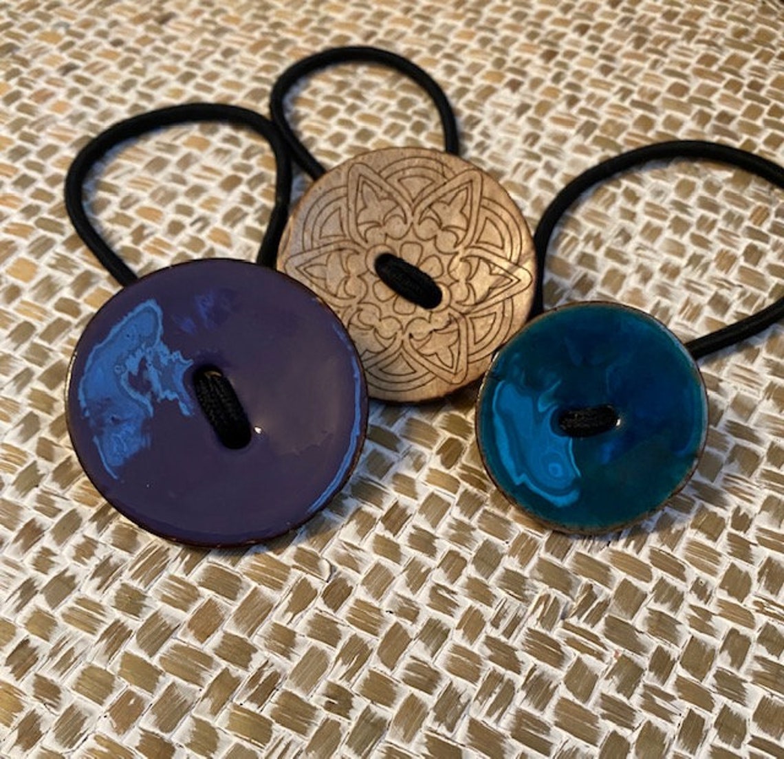 Button Hair Ties - Etsy