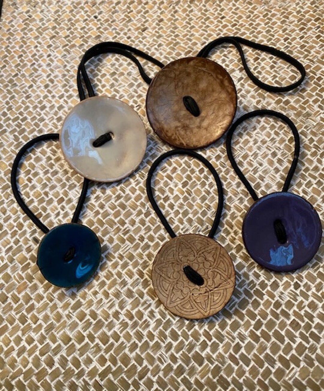 Button Hair Ties - Etsy