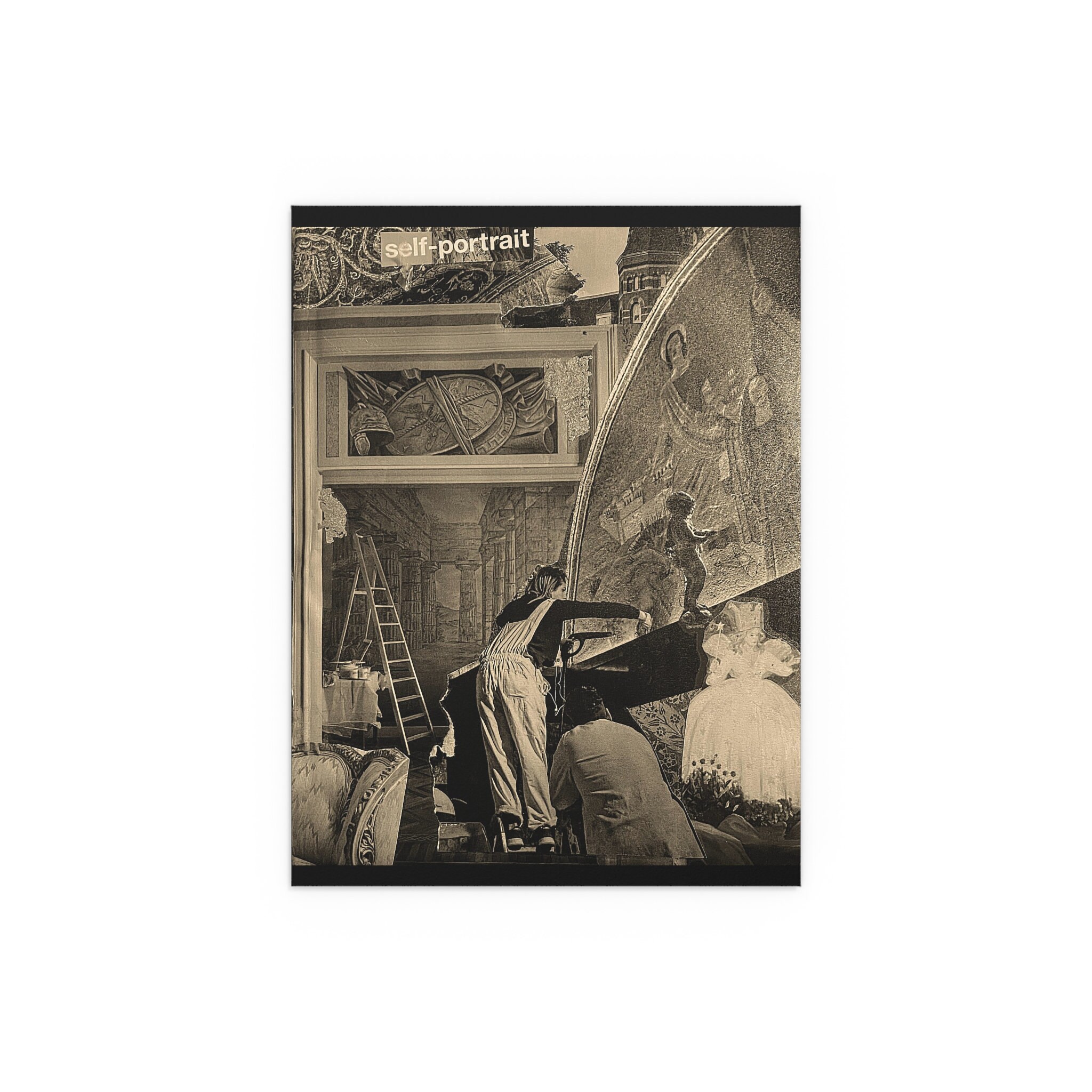 Indoor and Outdoor Silk Posters, Collage Sepia Tone Wall Hanging, Art ...