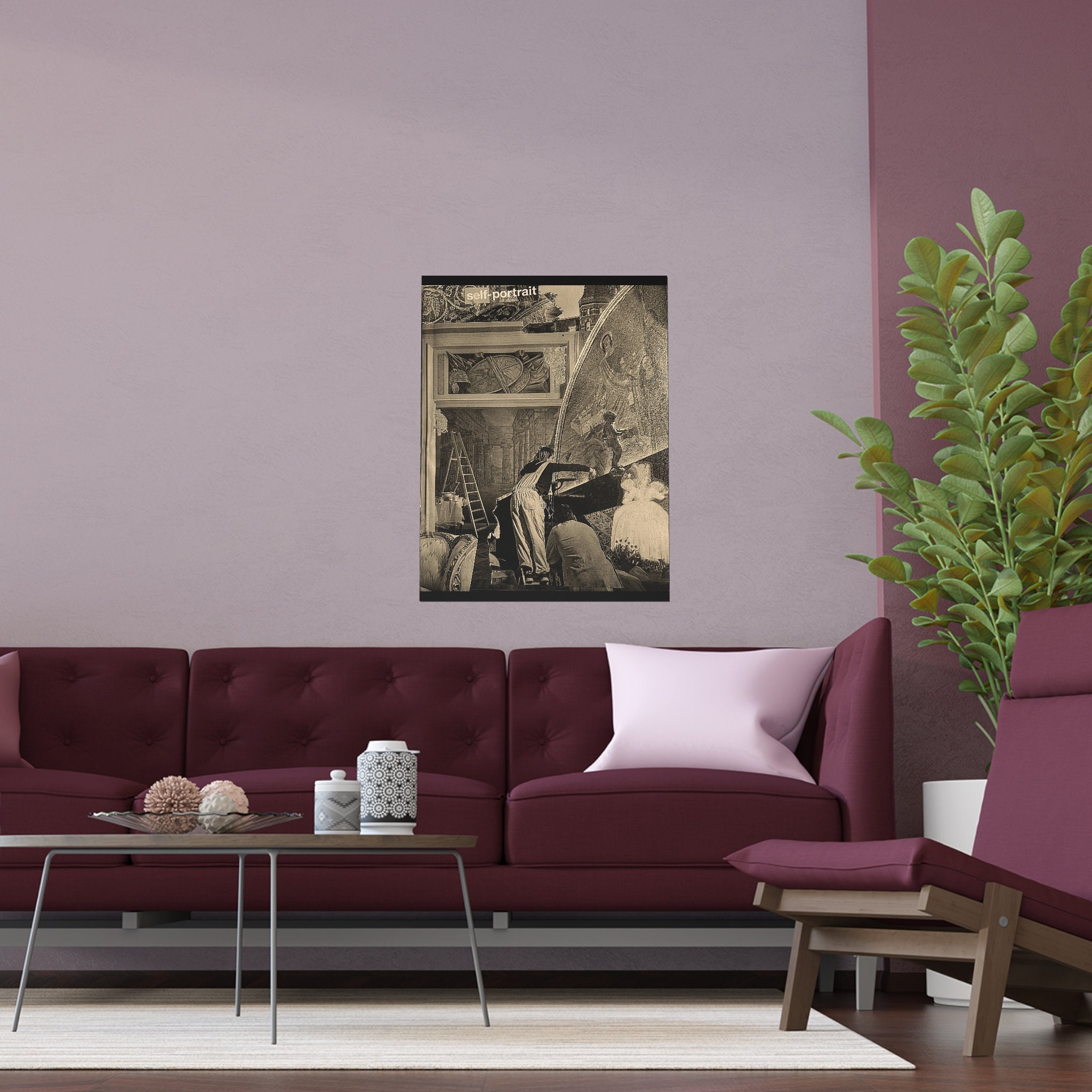 Indoor and Outdoor Silk Posters, Collage Sepia Tone Wall Hanging, Art ...