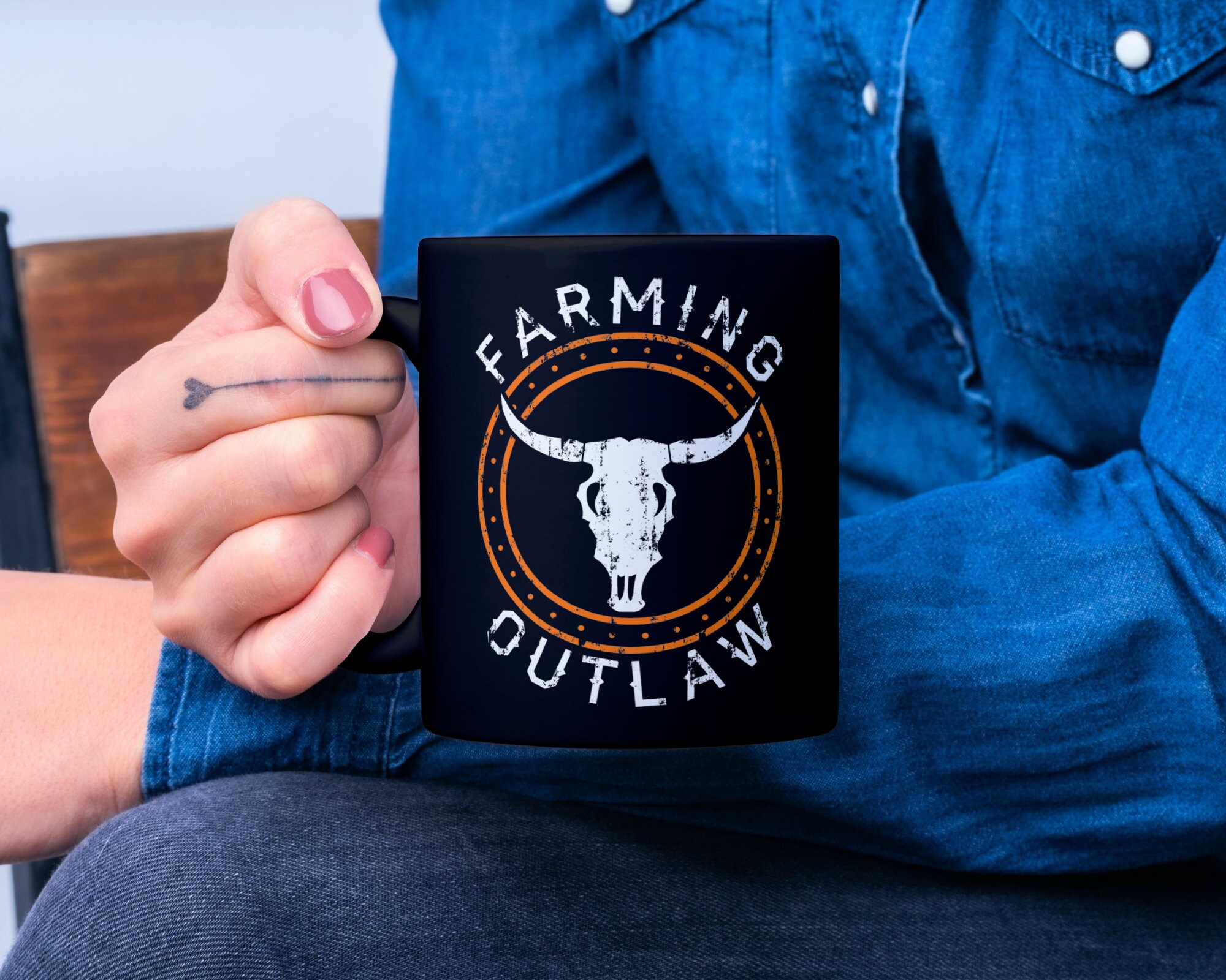 Farming Outlaw Steer -15 Oz Mug Coffee Mug, Farm Girl Mug, Farmer Mug ...