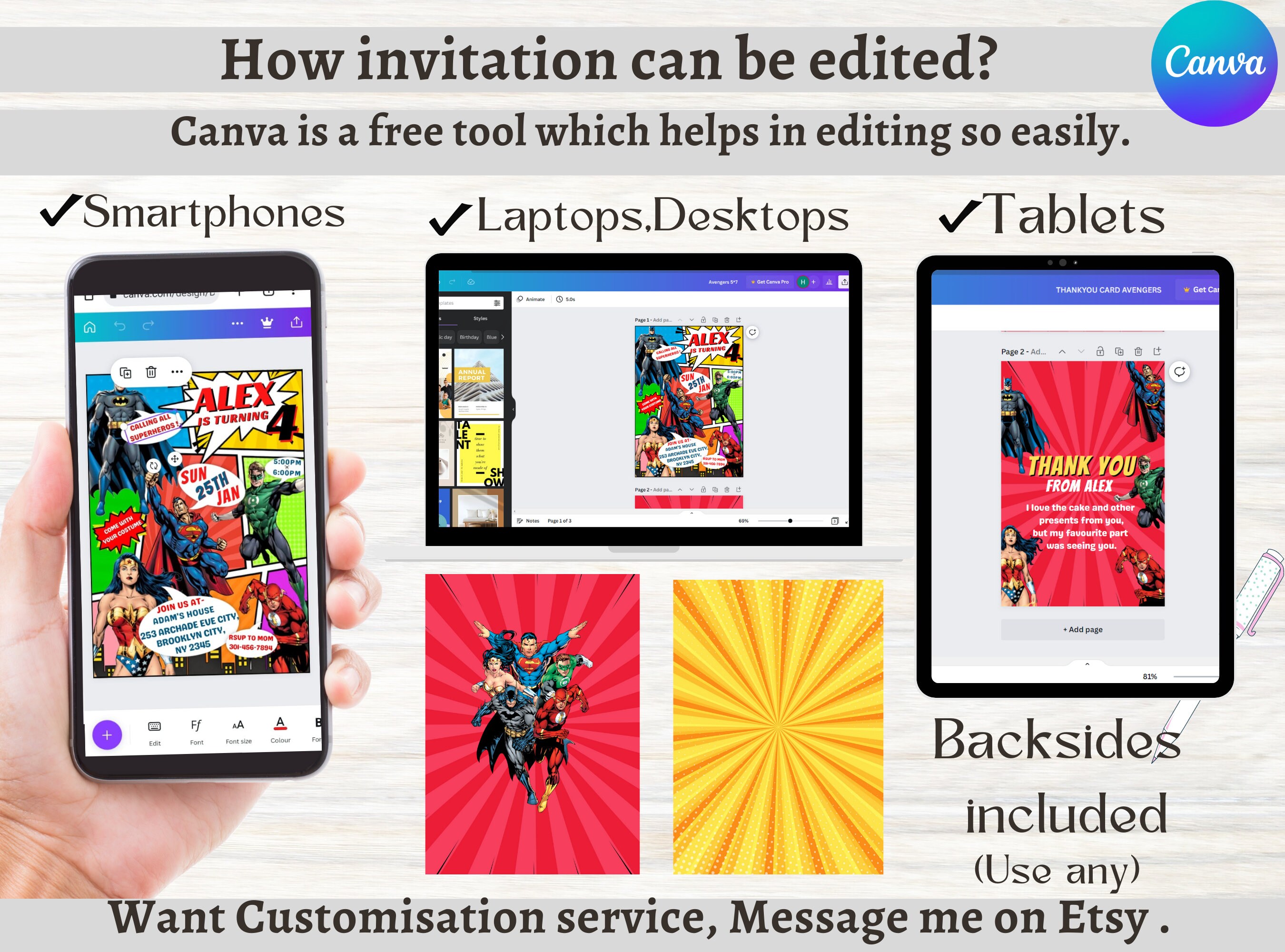 Editable Birthday Invitation Template, Printable Birthday Party ...