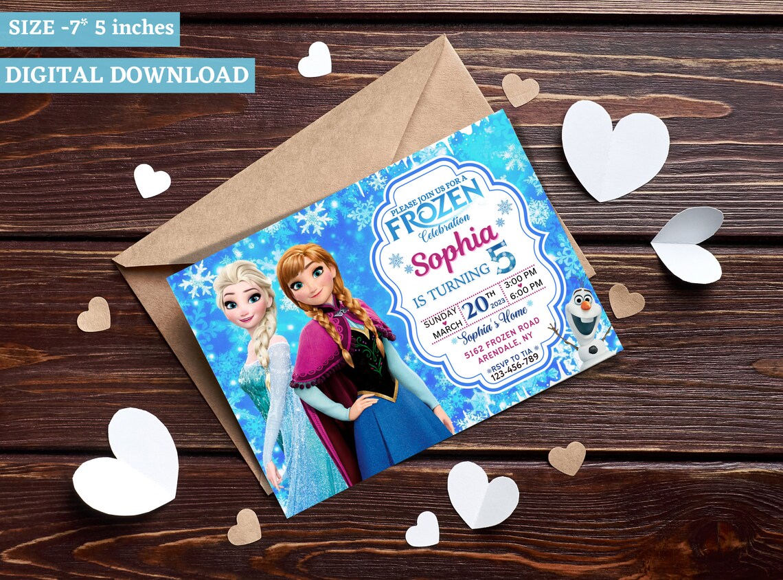 Princess Elsa Birthday Invitation frozen Winter Snow Birthday Party ...