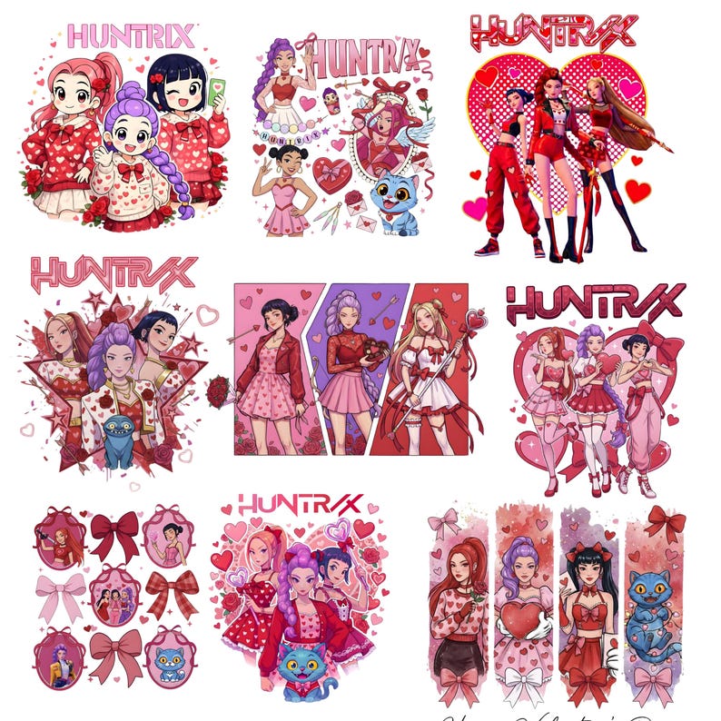 10 Valentine's Day Huntrix Kpop Demon Hunters PNG High Quality, Kpop ...