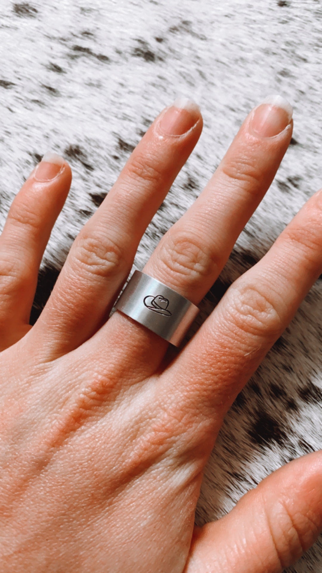 Cowboy Hat Metal Stamped Ring - Etsy
