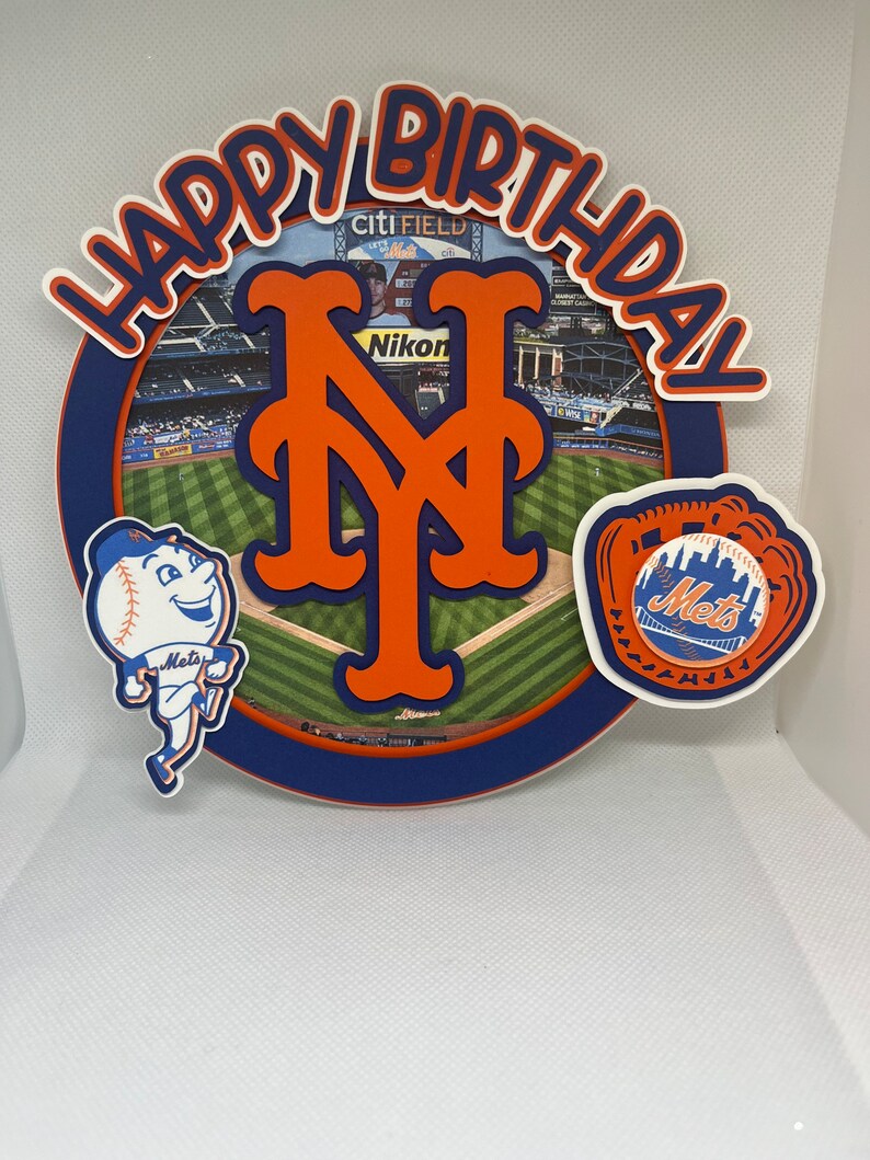 NY Mets Happy Birthday Cake Topper - Etsy