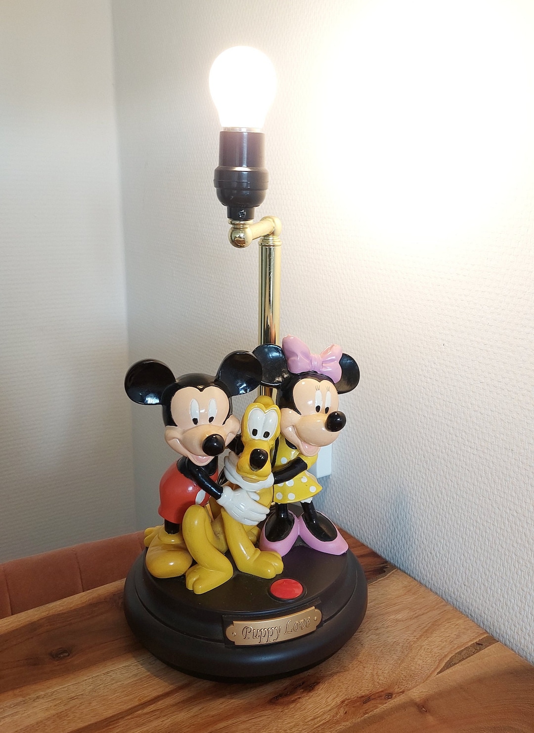 Vintage Disney Lamp, Mickey Mouse, Mini Mouse and Pluto - Etsy