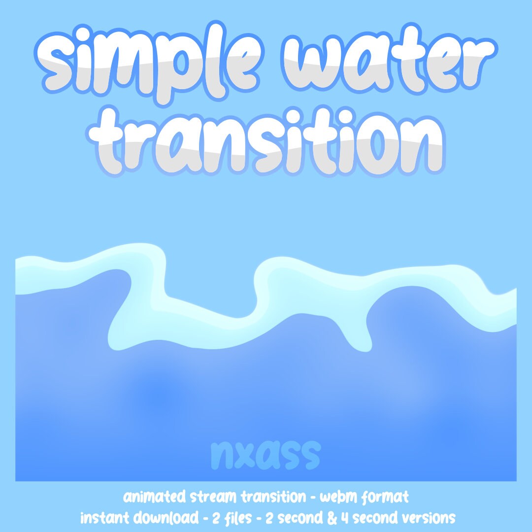 Simple Animated Water Scene Transition - Cute Transition - Stream Graphics - OBS - SLOBS ...