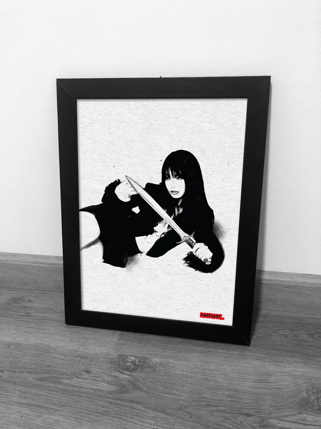 Female Samurai Art Print, Monochrome Art Print, Warrior Png, Warrior ...