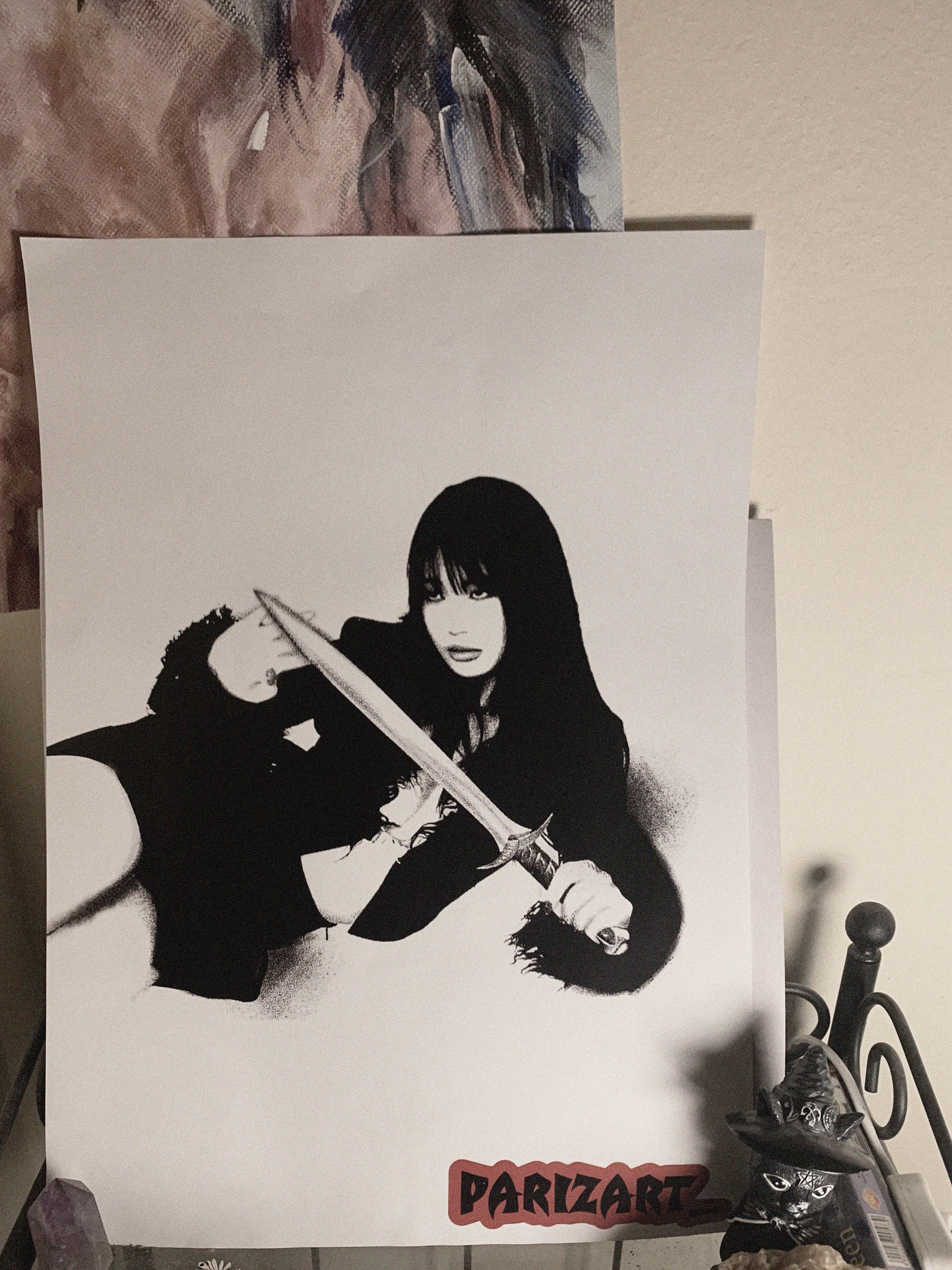 Female Samurai Art Print, Monochrome Art Print, Warrior Png, Warrior ...