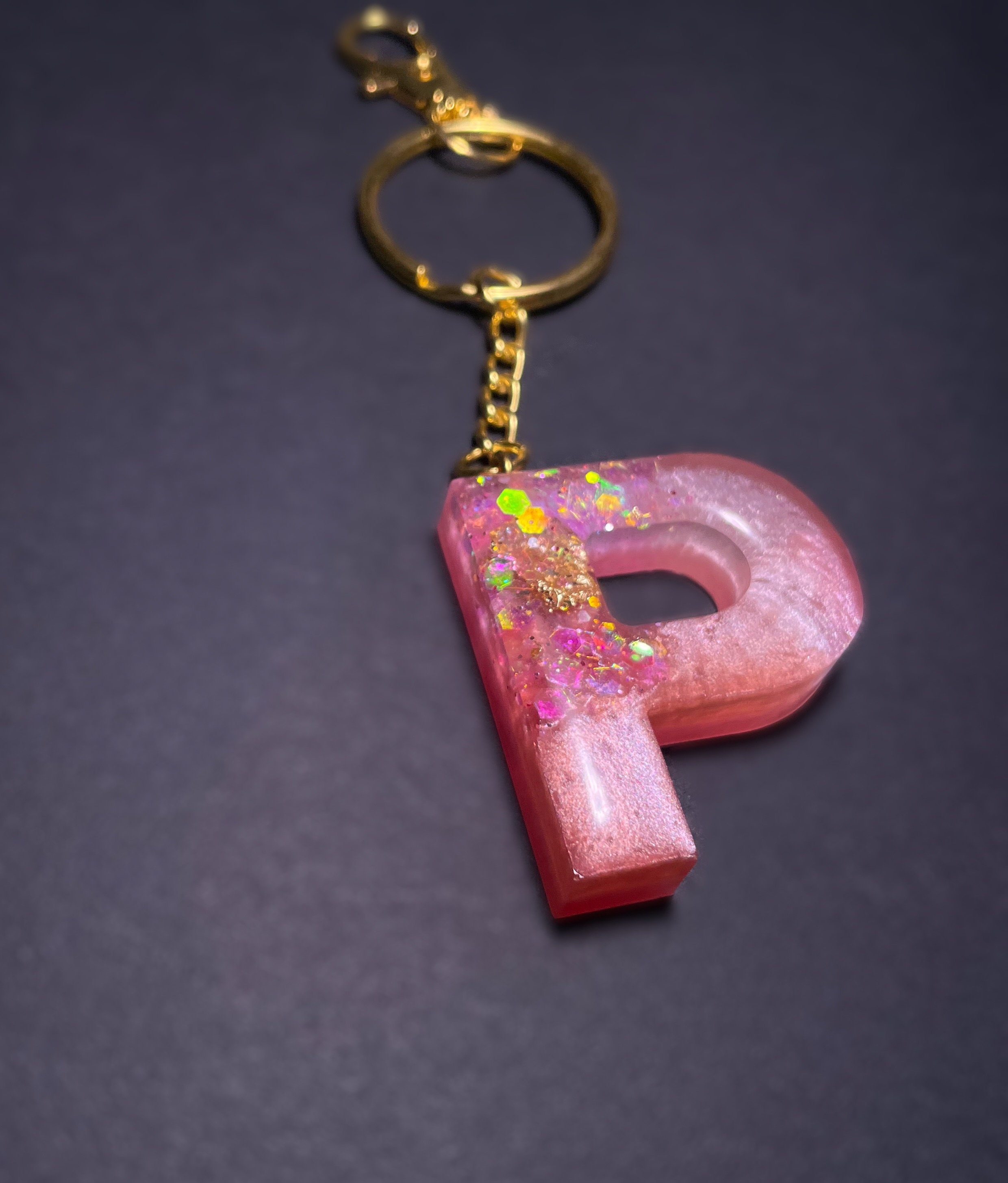 Pink Sparkel Pink Letter Key Chain Gifts - Etsy