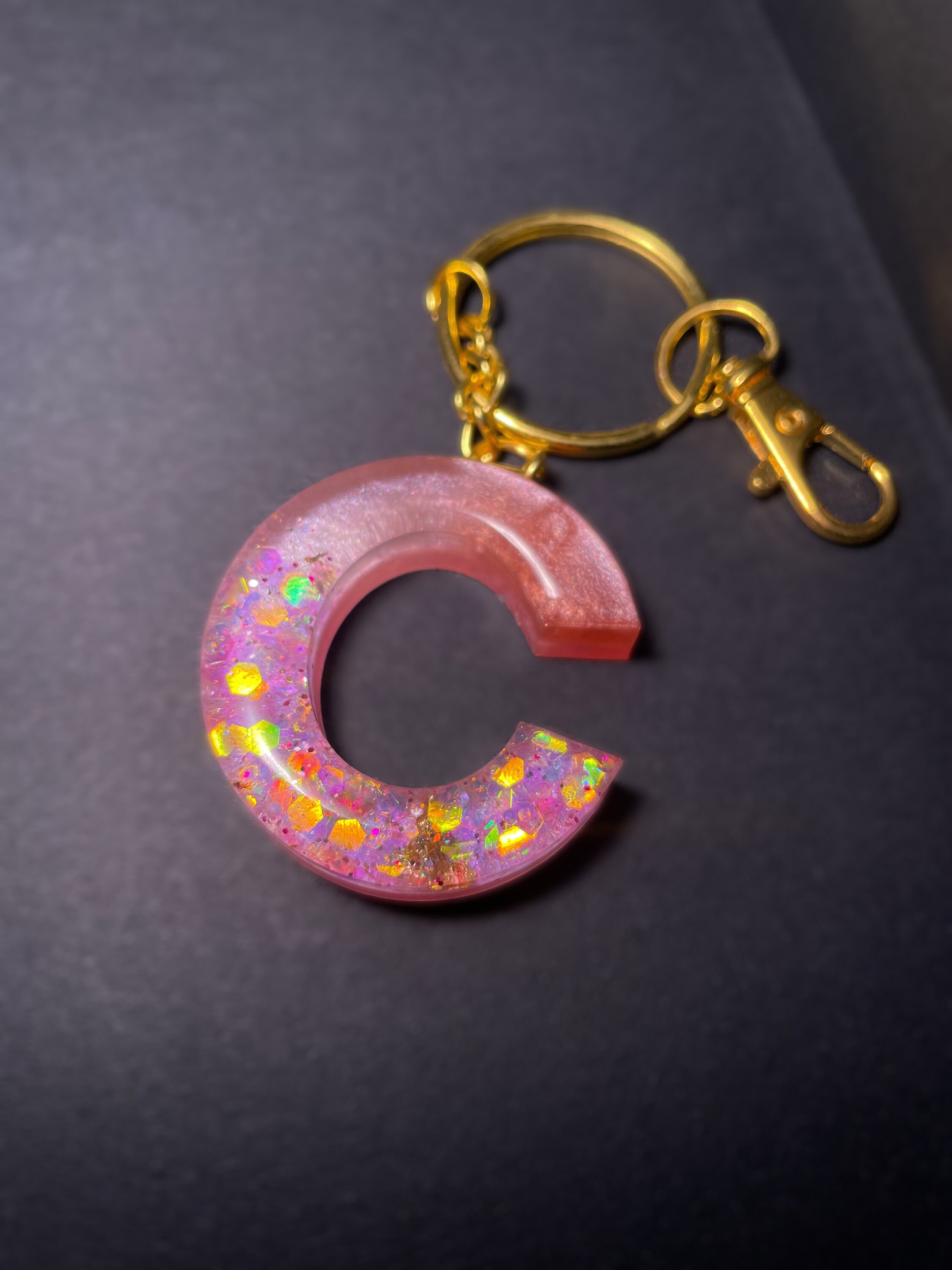 Pink Sparkel Pink Letter Key Chain Gifts - Etsy