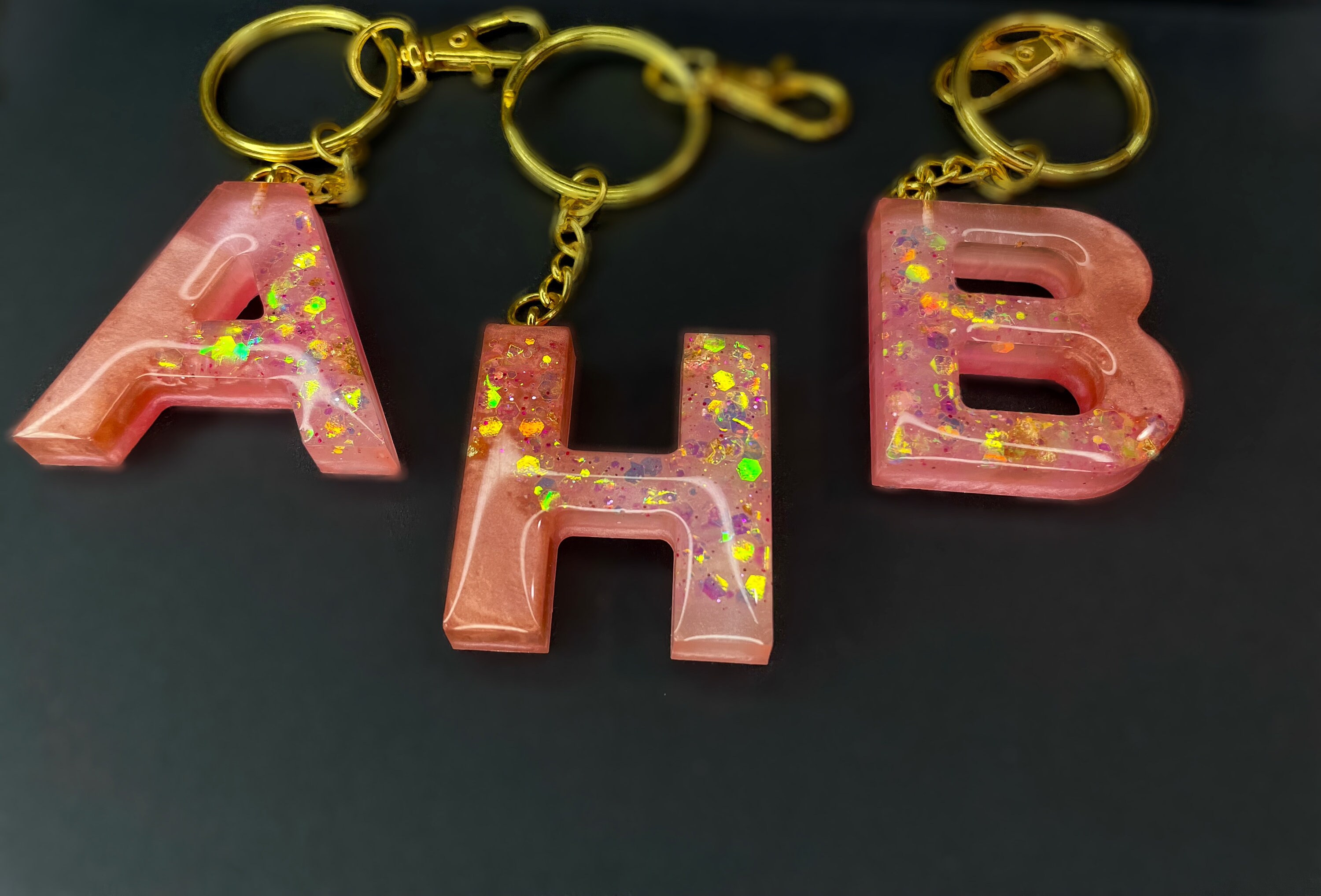 Pink Sparkel Pink Letter Key Chain Gifts - Etsy