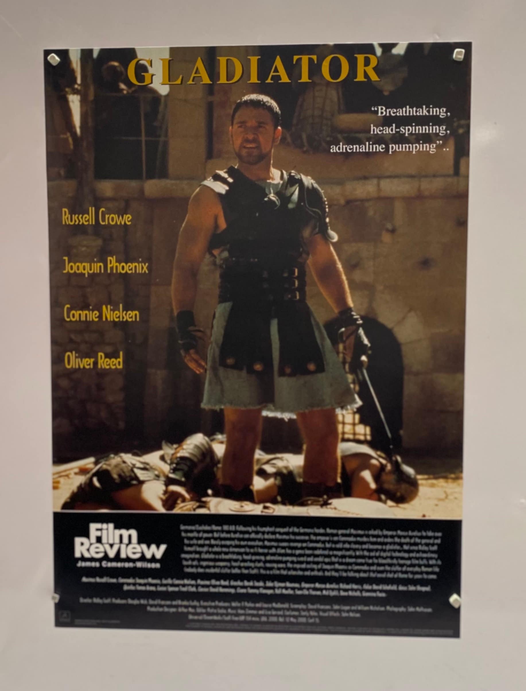 Gladiator Film Review James Cameron Wilson Original Poster 2000 - Etsy