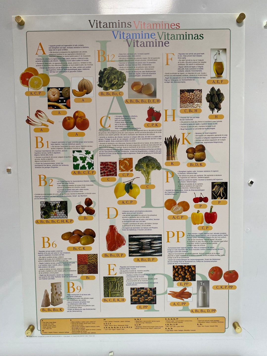 Vitamins Educational Poster 2001 - Etsy