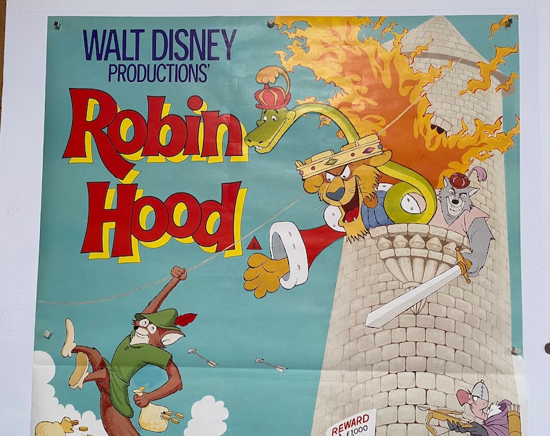 Walt Disney's Robin Hood 1973 Rare Vintage Original Subway/fly Poster ...