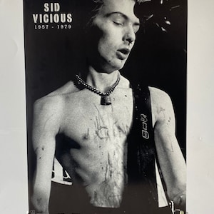 Sid Vicious 2001 Blanco y negro Póster - Etsy México