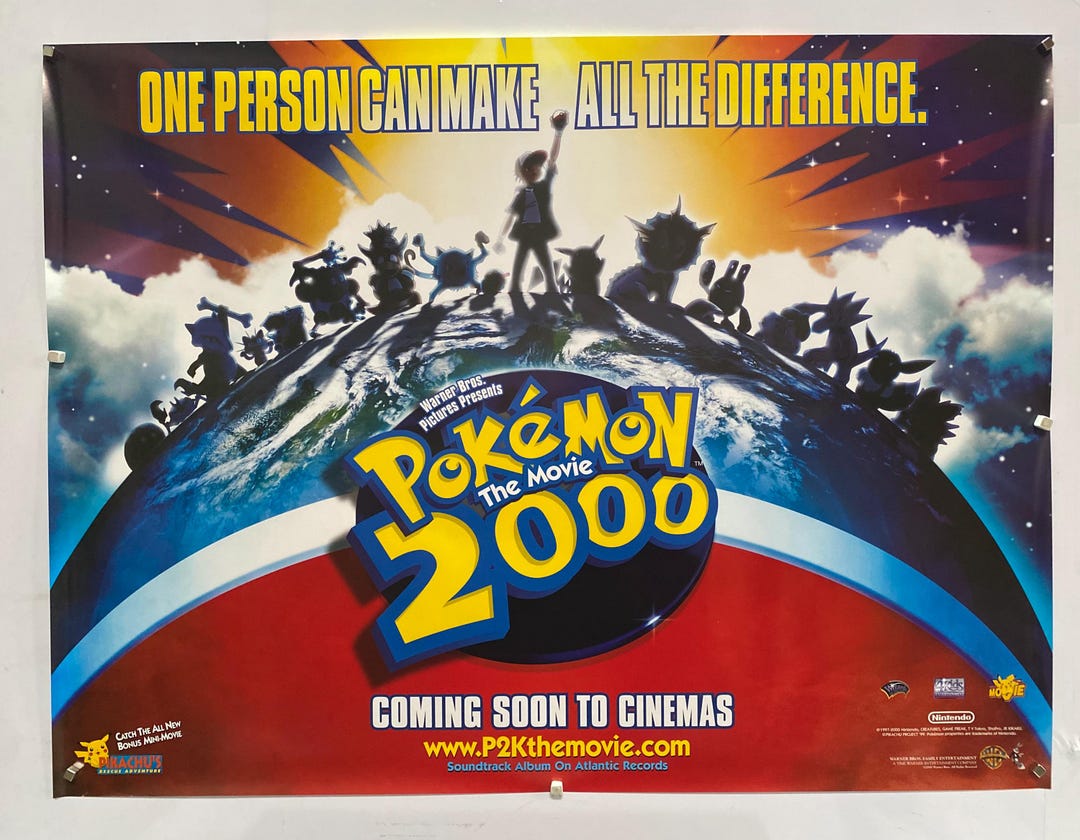 Pokemon 2000 the Movie Original Double Sided British Quad Poster 30 X ...