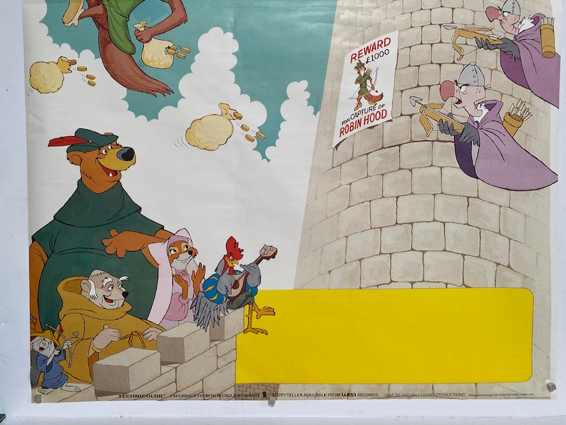 Walt Disney's Robin Hood 1973 Rare Vintage Original Subway/fly Poster ...