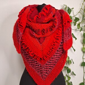 Hand Knitted Women Wool and Mohair Shoulder Scarf, Triangle Shawl ...