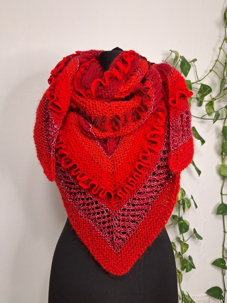Hand Knitted Large Triangle Scarf for Women - Etsy