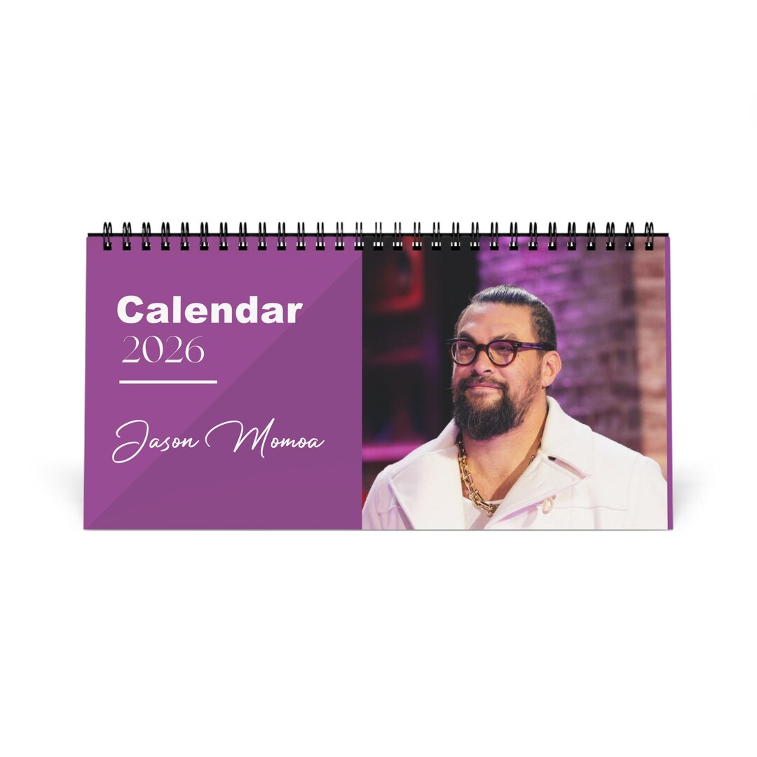 Jason Momoa 2026 Desk Calendar | Premium Spiral Bound Celebrity Photo ...
