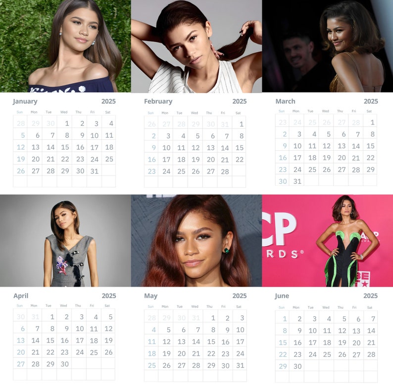 Zendaya Wall Calendars 2025 large Size - Etsy Hong Kong