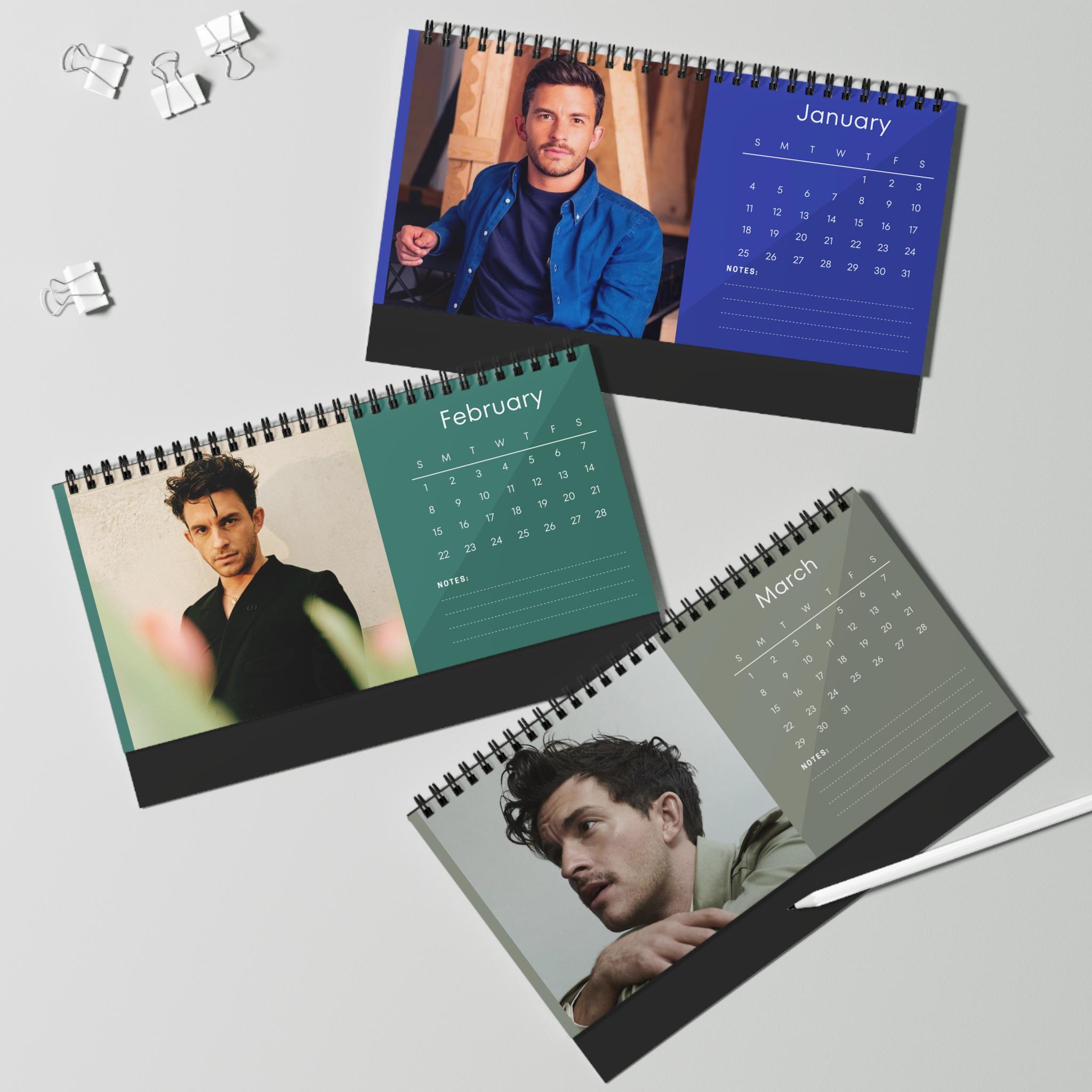 Jonathan Bailey 2026 Desk Calendar | Monthly Planner | Kate & Anthony ...
