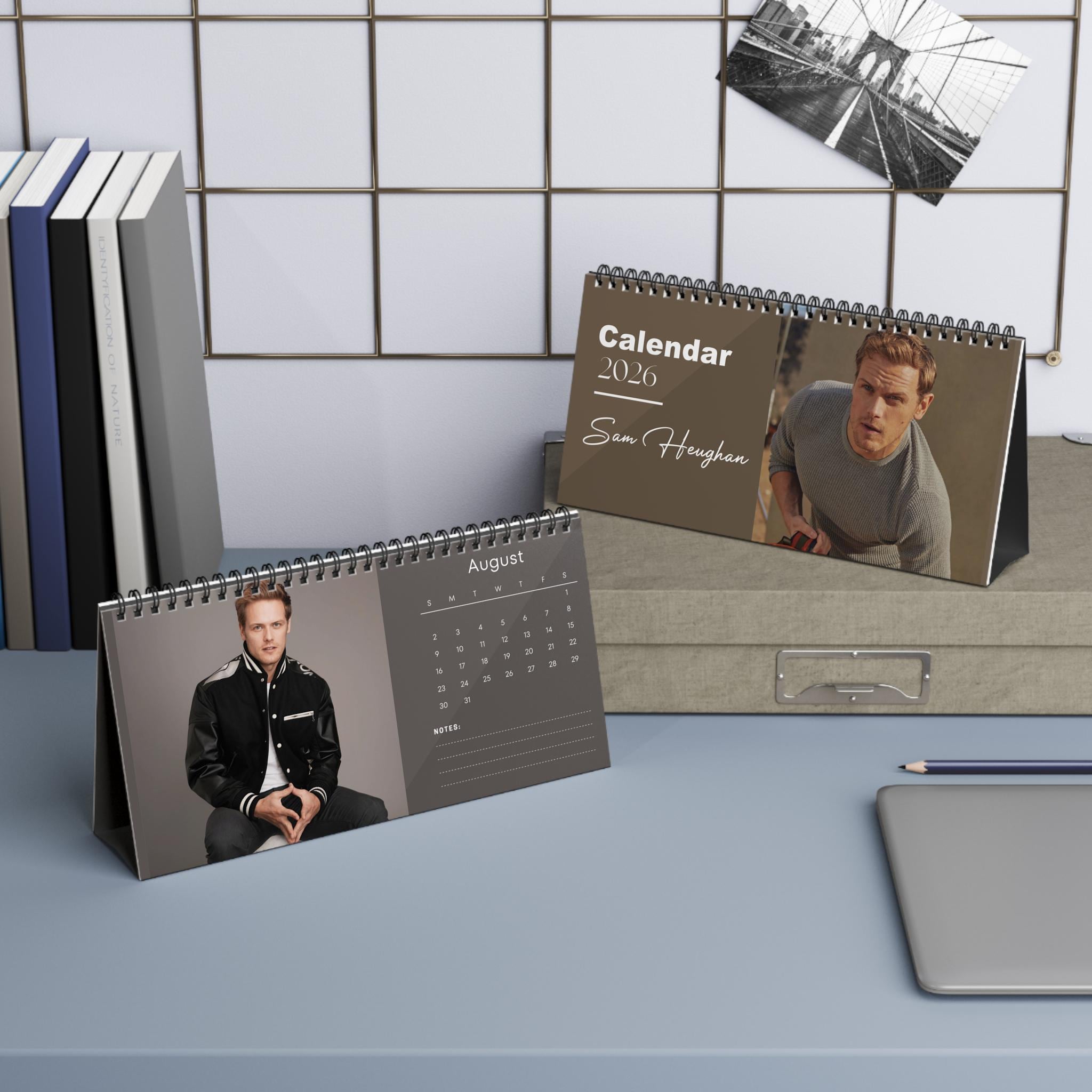 Sam Heughan 2026 Desk Calendar | Monthly Planner | Jamie Fraser Gift ...