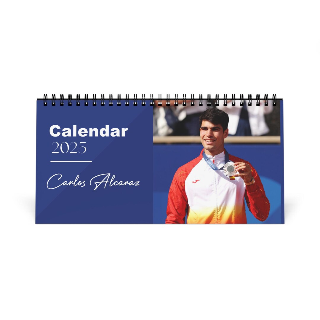 Carlos Alcaraz 2025 Desk Calendar | Tennis Star & Grand Slam Champion ...