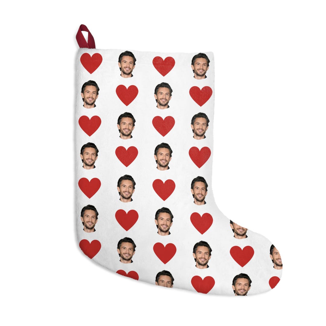 Jonathan Bailey Christmas Stocking With Heart Pattern , Custom Actor ...