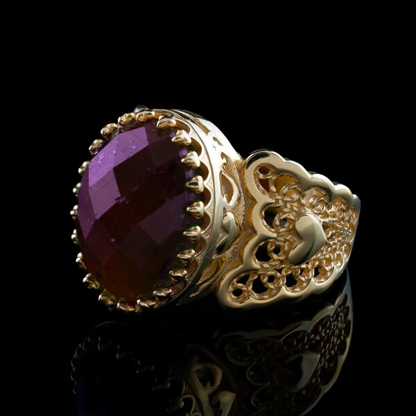 Ruby Filigree Ring - Etsy