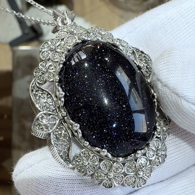 Blue Stone Pendant - Etsy