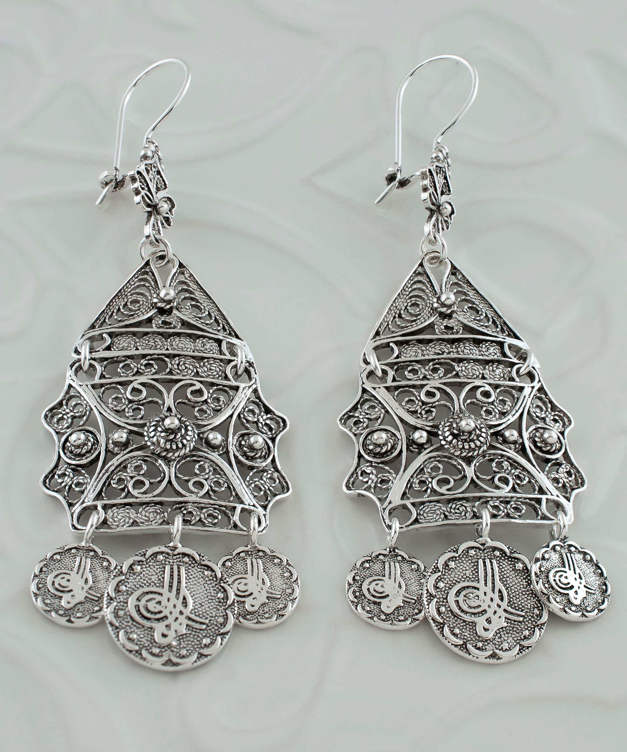 Handmade Silver Ornate Ottoman Filigree Earrings 925 Sterling Silver ...