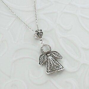 Ruby Guardian Angel Charm Pendant Necklace, Red Corundum Stone Handmade ...