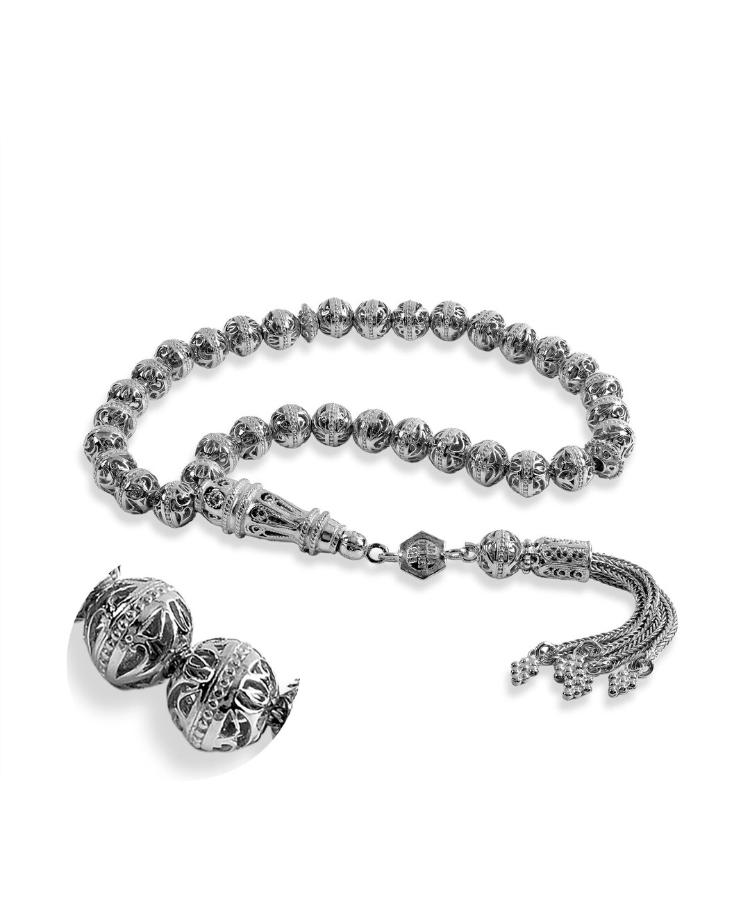 Silver Filigree Handmade One of a Kind Tasbih, Misbaha, Tasbeeh, Sibha ...
