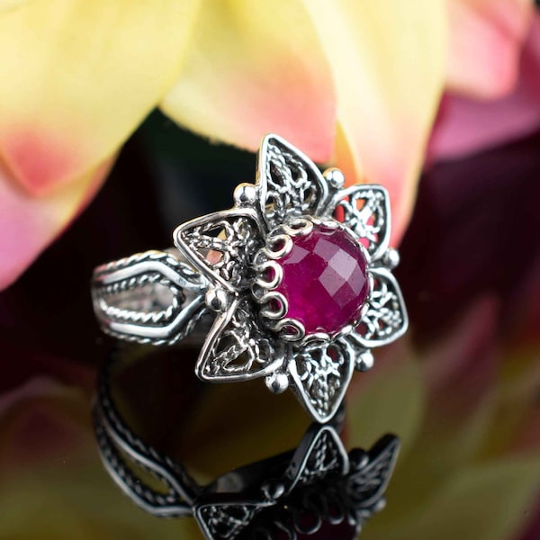 Lotus Goth Ring - Etsy