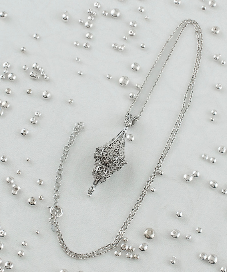 Sterling Silver Gothic Victorian Pendant Necklace, Goth Dome Charm ...
