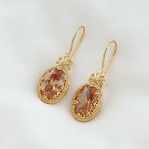 Gold Ruby Gothic Boho Silver Women Drop Earrings, 925 Sterling Silver ...