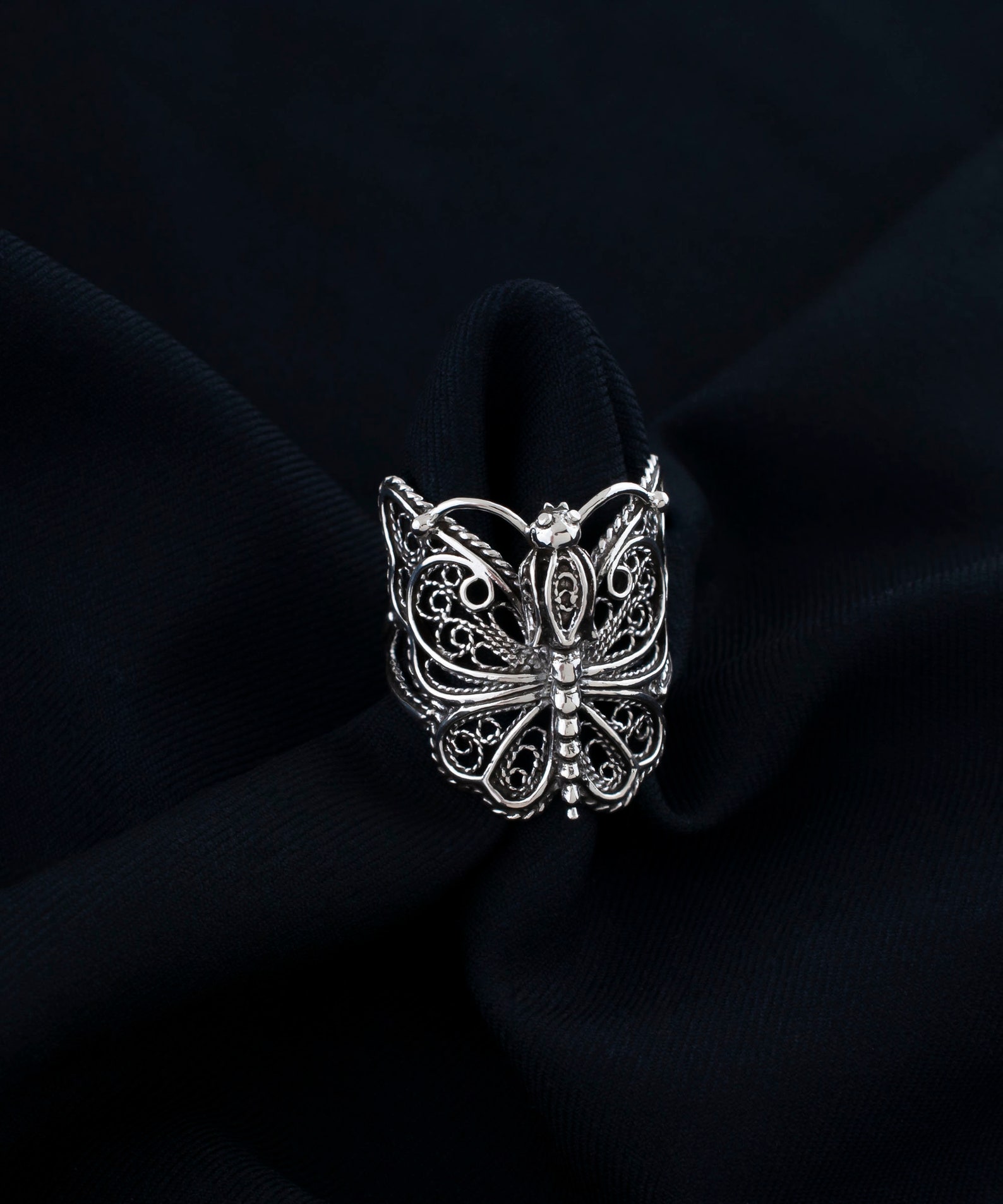 Silver Butterfly Ring 925 Sterling Silver Artisan Handcrafted - Etsy