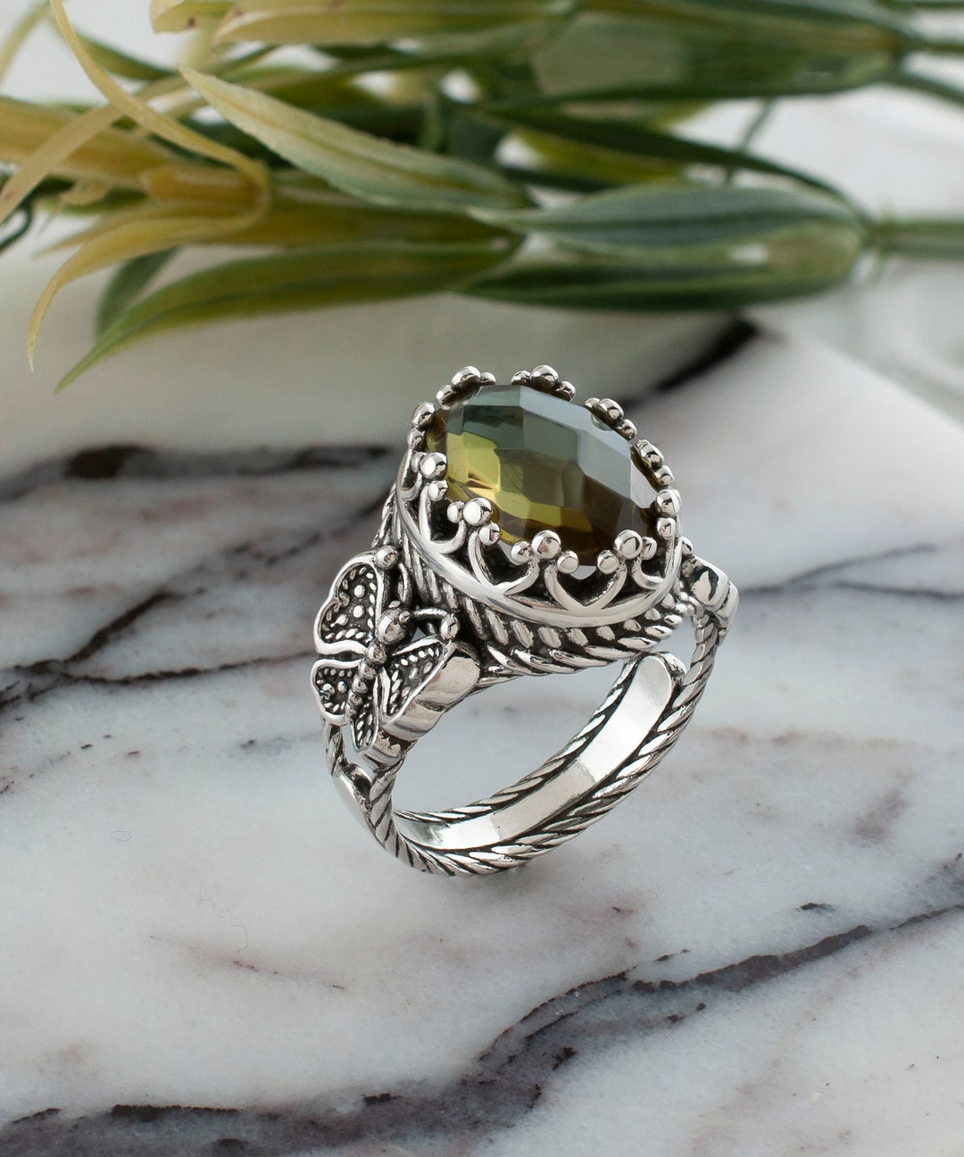 Alexandrite Silver Monarch Butterfly Women Ring 925 Sterling - Etsy