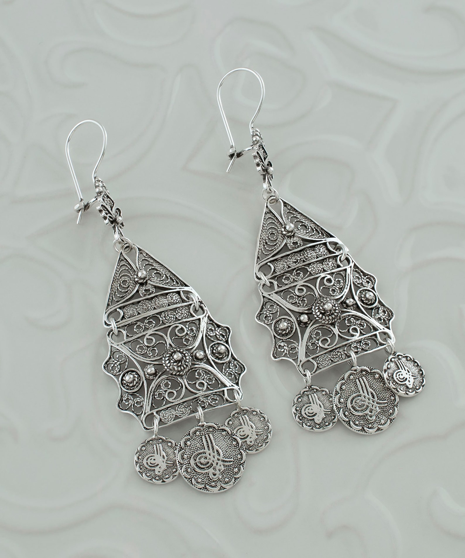 Handmade Silver Ornate Ottoman Filigree Earrings 925 Sterling Silver ...