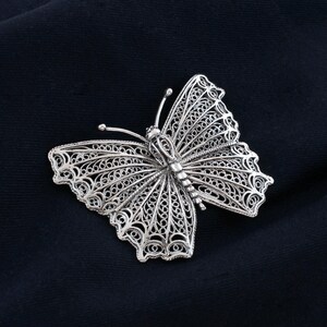 Sterling Silver Gothic Moth Filigree Brooch, Insect-inspired Goth ...