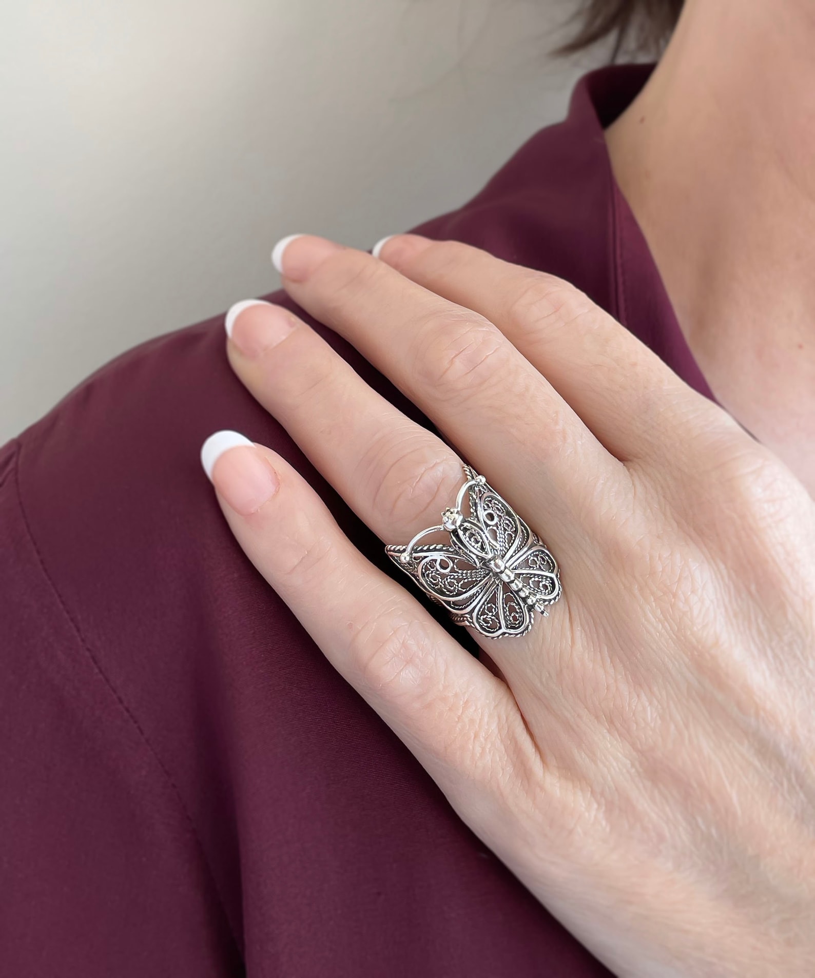 Silver Butterfly Ring 925 Sterling Silver Artisan Handcrafted - Etsy