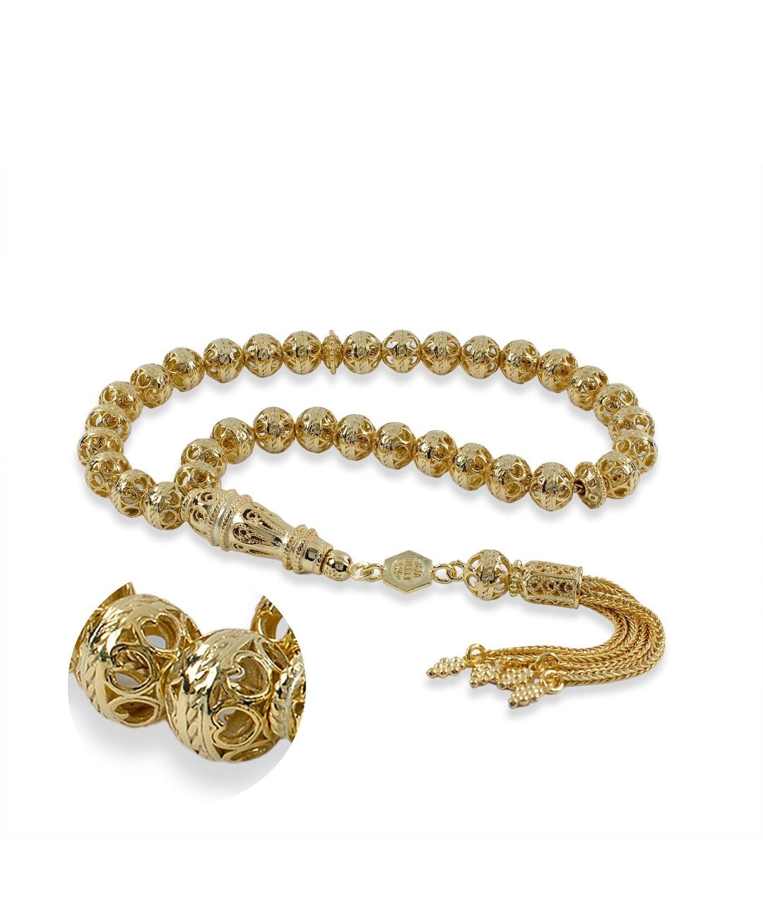 Gold Filigree Handmade Tasbeeh, Tasbih, Misbaha, Muslim Rosary, Sibha ...