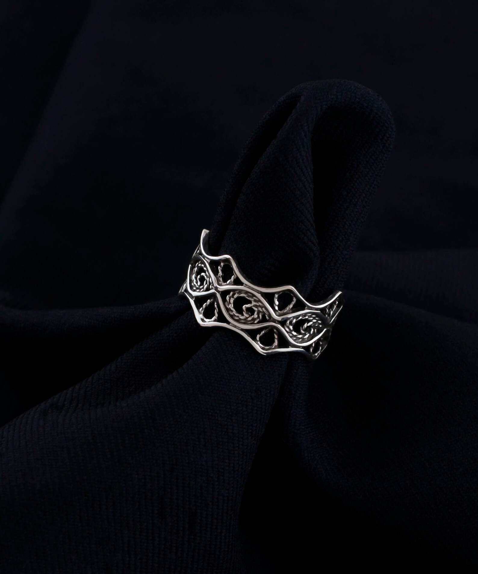 Sterling Silver Wide Stacking Midi Band Ring, Artisan Made Handcrafted ...
