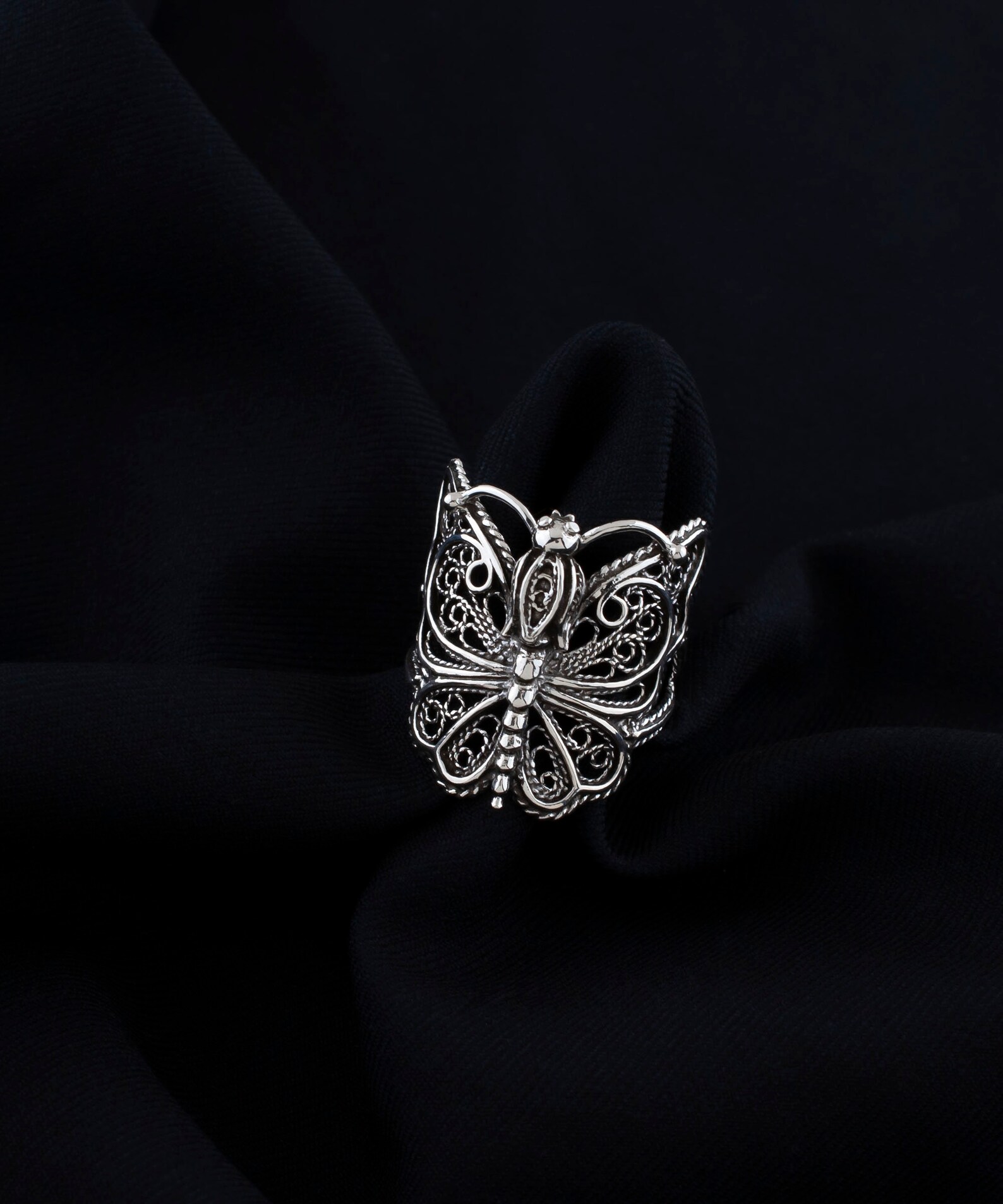 Silver Butterfly Ring 925 Sterling Silver Artisan Handcrafted - Etsy