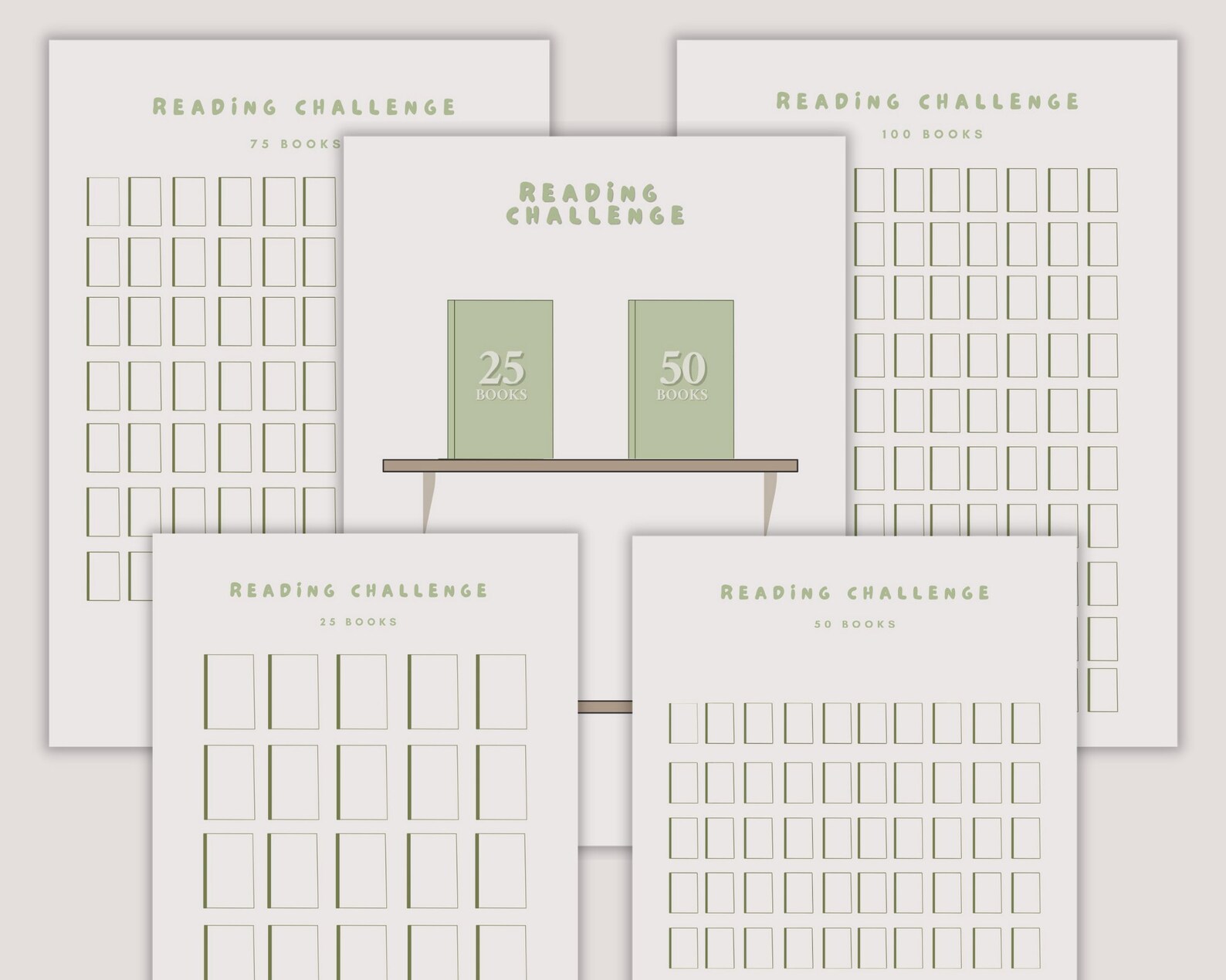 Green Printable Reading Journal Minimal Reading Planner - Etsy